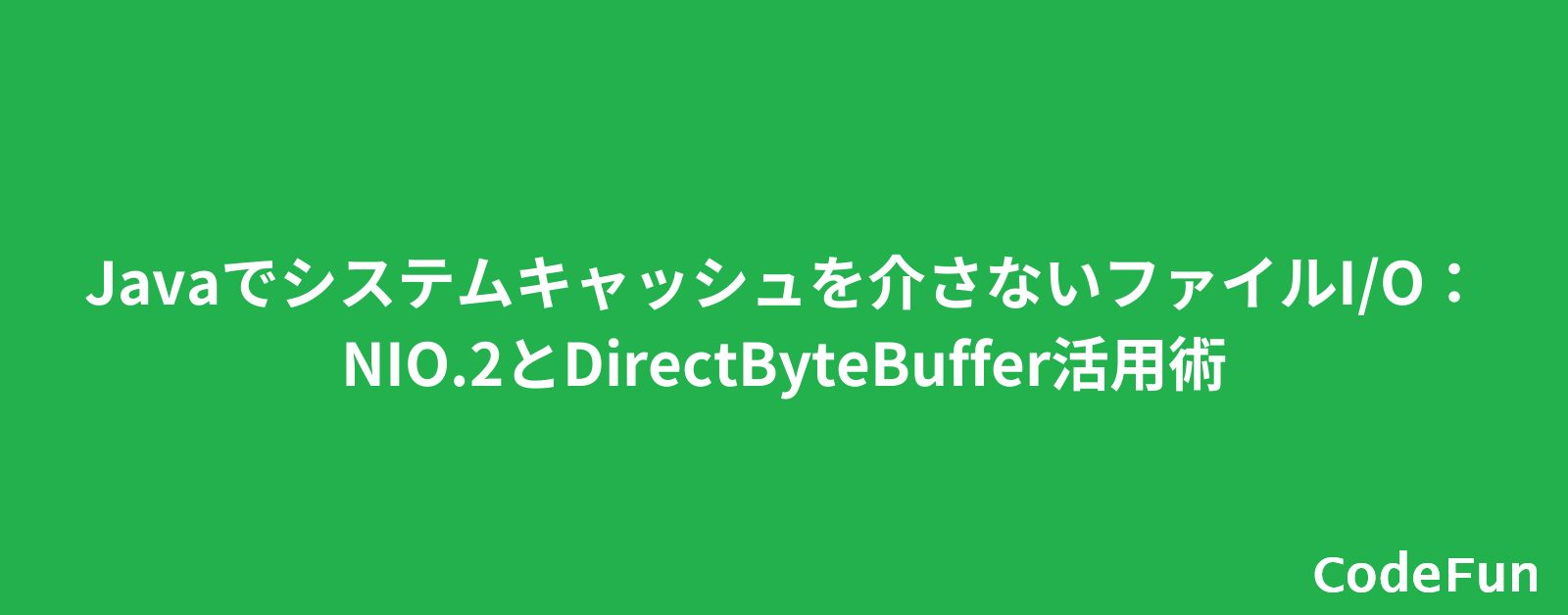 Javaでシステムキャッシュを介さないファイルI/O：NIO.2とDirectByteBuffer活用術